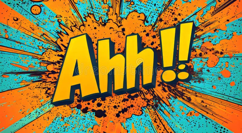 A Vivid Comic Book Speech Bubble Displaying a Striking Yellow Aha ...