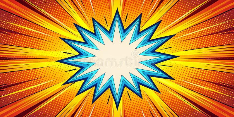Vivid Comic Book Style Background Concept of Dynamic Energy and Impact ...