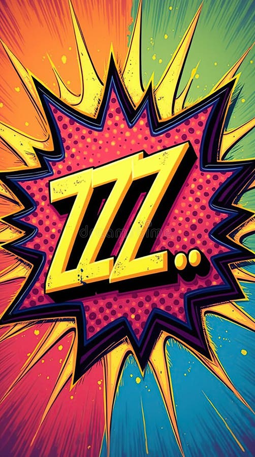 Vibrant Comic Book Style Explosion Background with Zzz Text Stock ...