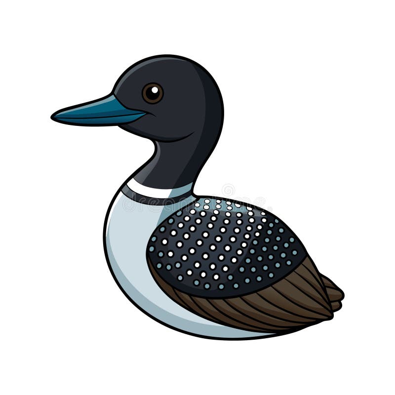 Vivid Common Loon Bird Design Stock Illustration - Illustration of ...