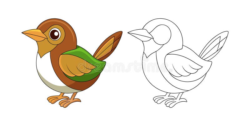 Vivid Common Tailorbird Bird Design Stock Illustration - Illustration ...