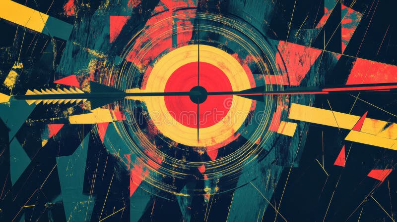 Abstract Art Featuring a Bold Target and Arrow Design with Vibrant ...