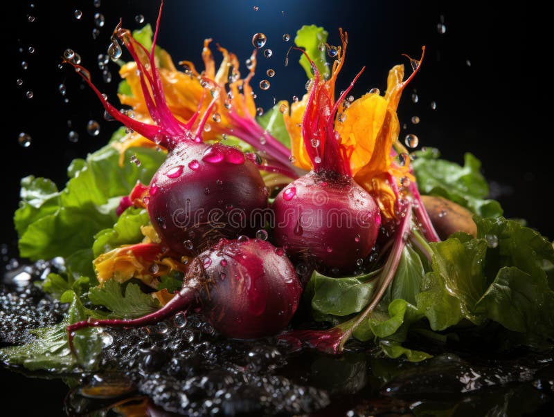 Vivid Contrasts: Beetroot with Vibrant Green and Purple Hues ...