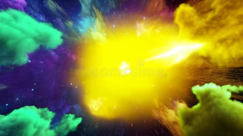 A Vivid Cosmic Explosion of Color in the Universe Stock Video - Video ...