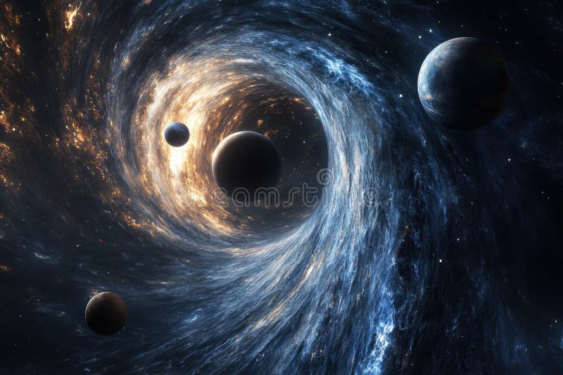 Vivid Cosmic Swirl with Multiple Planets in a Captivating Stellar ...