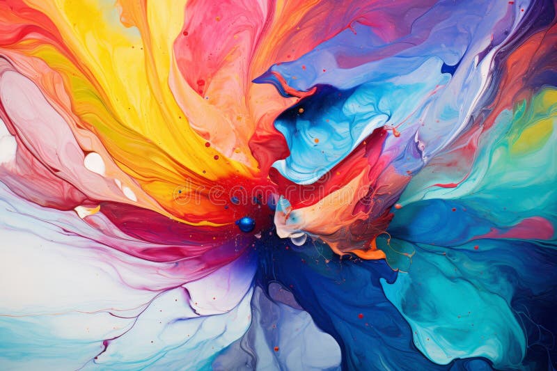Vivid Creativity and Color Flow Dynamics. Generative AI Stock Photo ...