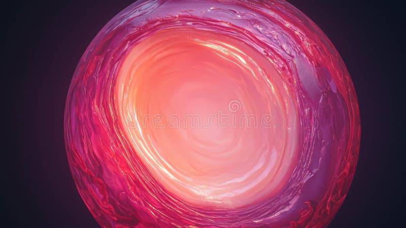 Vivid Cross Section of a Red Sphere Featuring Intricate Textures and ...