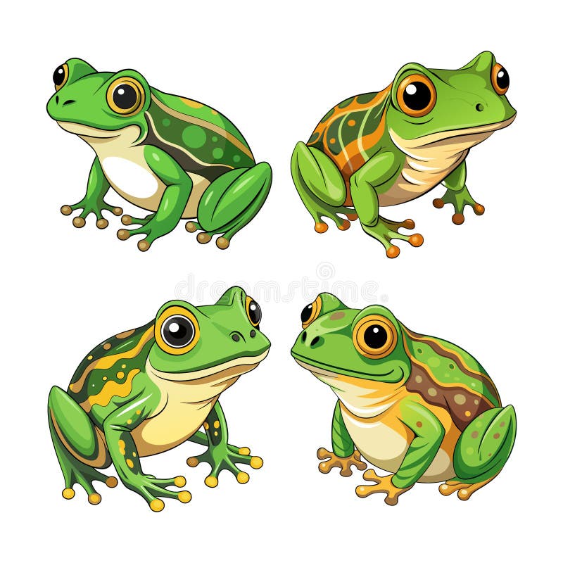 Vivid Cuban Tree Frog in Tropical Environment Stock Vector ...