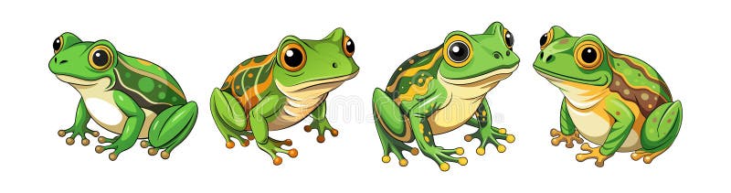 Vivid Cuban Tree Frog in Tropical Environment Stock Vector ...