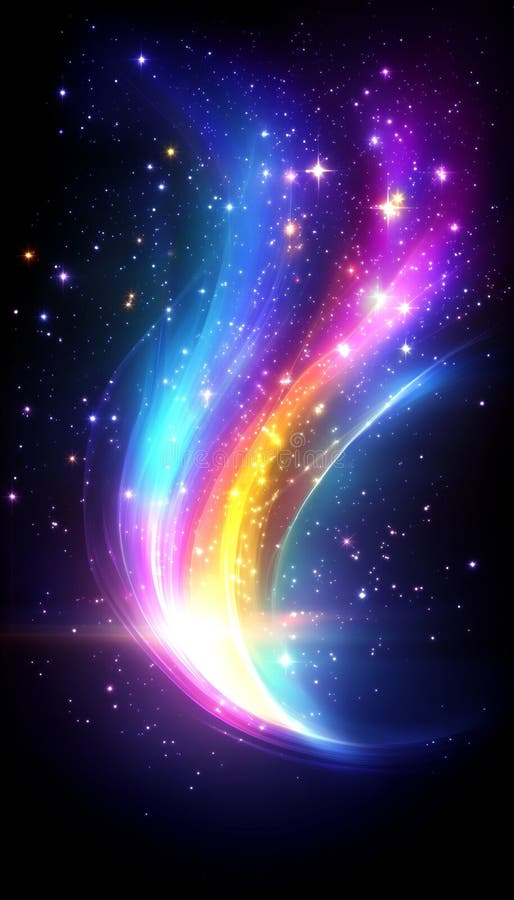 Vivid Curved Space Light Streaks, Perspective of Depth, Clean Lines ...