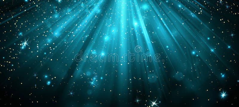 Vivid Cyan Light Burst with Abstract Rays on Dark Cyan Enhanced by ...