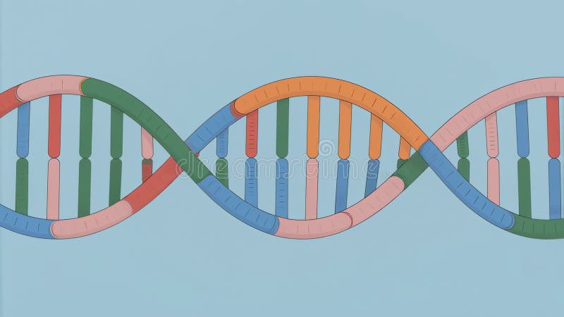 Colorful Dna Double Helix Twisting Animation on Blue Background Stock ...