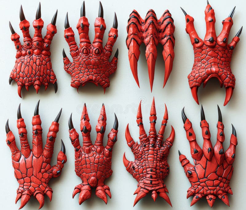 A Vivid 3D Image of Animal Claw Marks on a Red Surface with Splatters ...