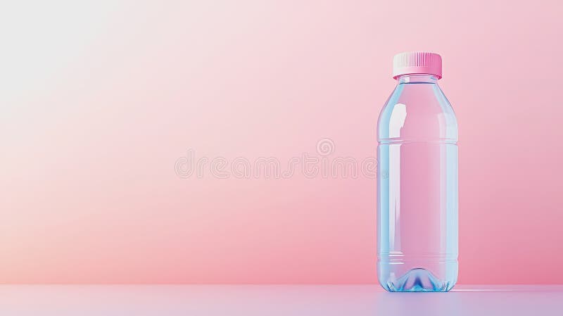 Vivid 3D Render of a Sparkling Water Bottle on a Smooth Gradient ...
