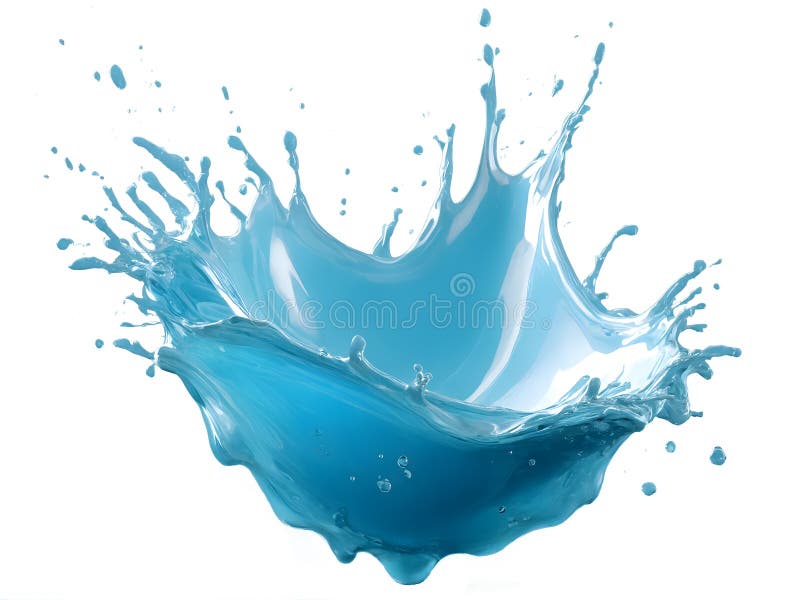 Turquoise Liquid Splash – 3D Fluid Motion on White Background Stock ...