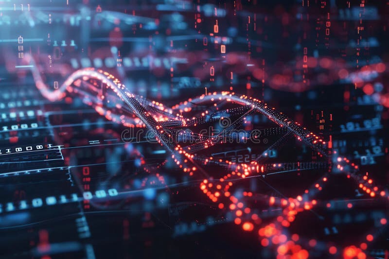 A Vivid 3D Representation of a DNA Strand Enhanced with Digital Data ...