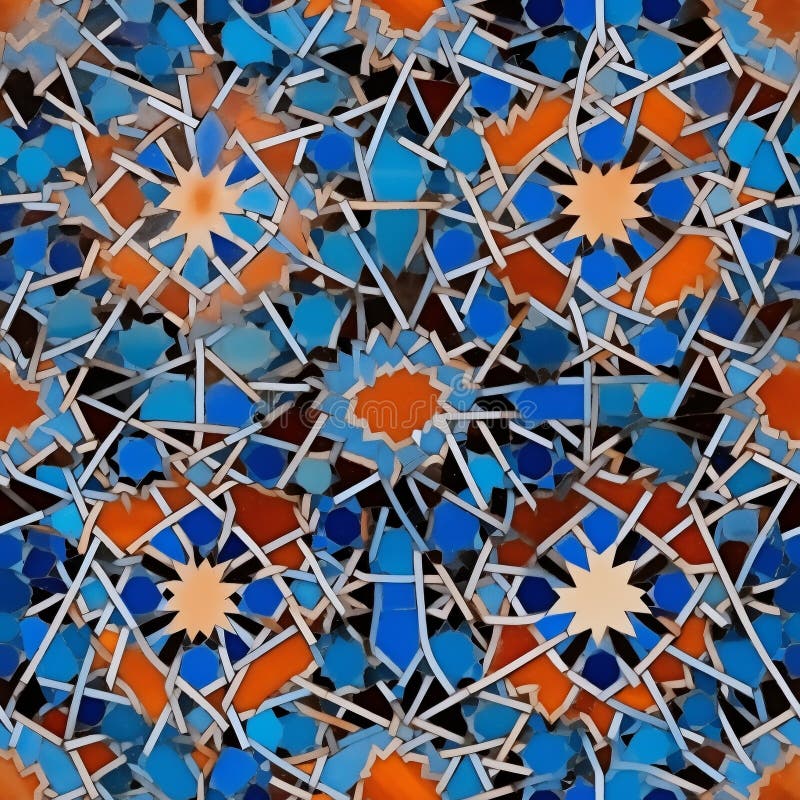 Vivid Dance of Colors in a Traditional Moroccan Tile Pattern an ...