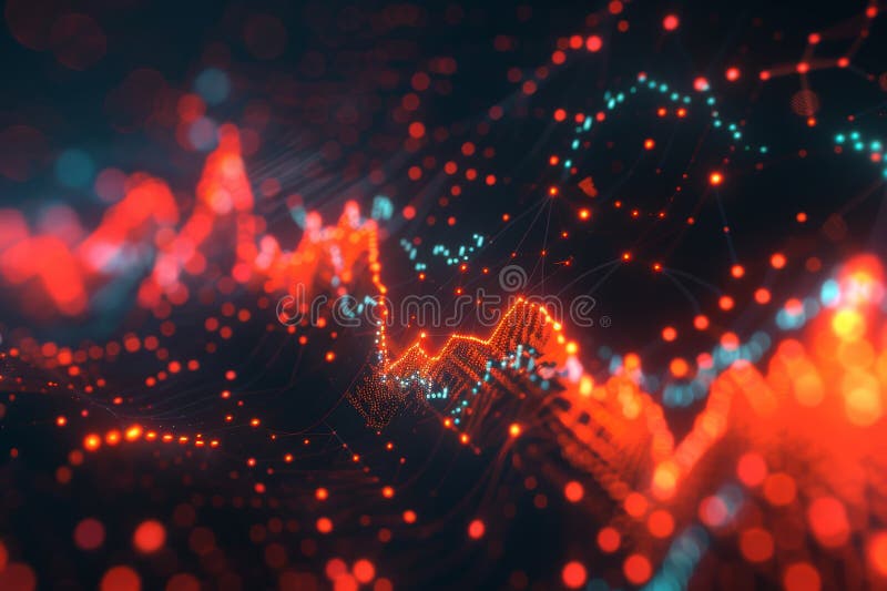 Vivid Depiction of a Data Center with Blurred Lights and Server Racks ...