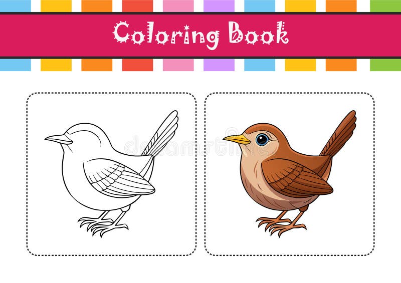 Vivid House Wren Bird Design Stock Vector - Illustration of habitat ...