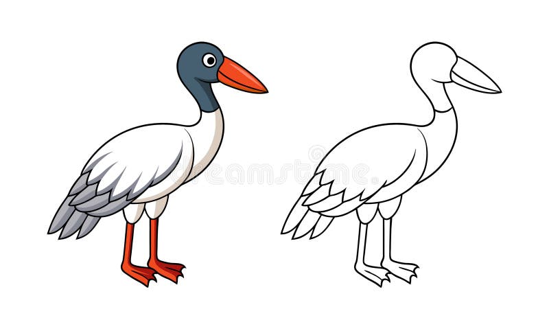 Vivid Jabiru Bird Design stock illustration. Illustration of vivid ...