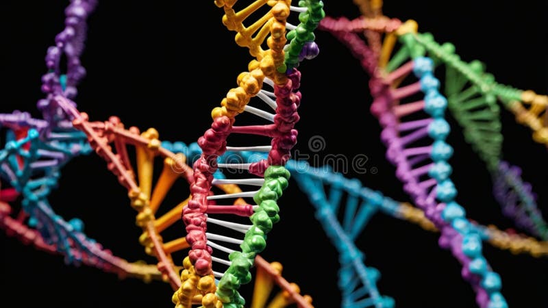 Colored Genetic Code DNA Molecule Structure. Generative AI Stock ...