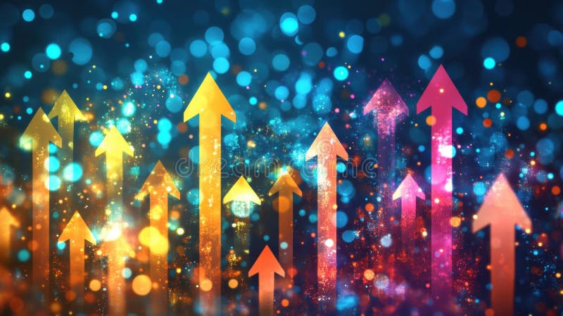 Vivid Digital Arrows Symbolize Growth and Success in Business ...