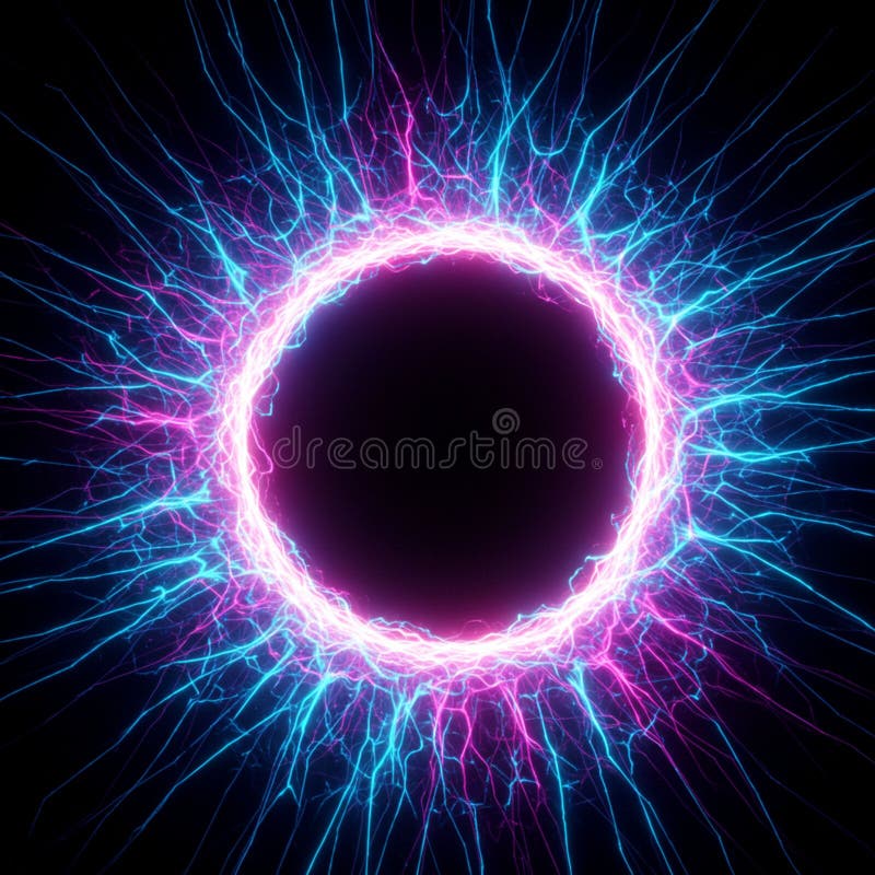 Vivid Digital Artwork Features a Bright, Electric Ring with Pink and ...