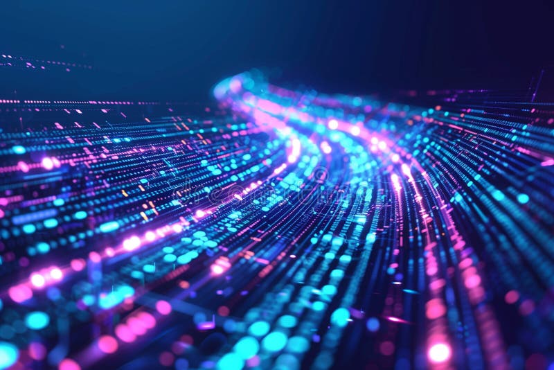 Vivid Digital Data Flow Background with High-speed 5g Transmission ...