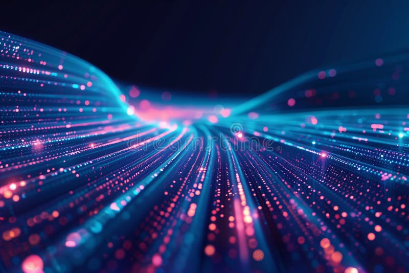Vivid Digital Data Flow Background with High-speed 5g Transmission ...