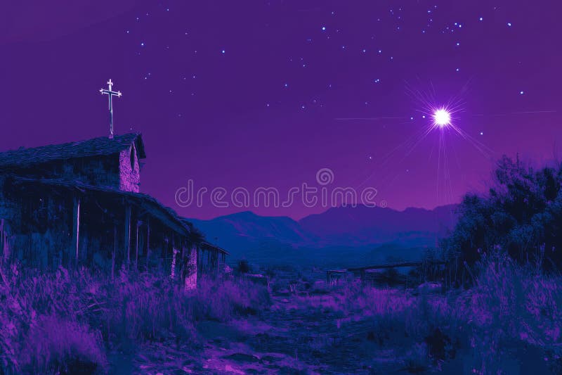 A Vivid Digital Illustration of the Star of Bethlehem Illuminating the ...