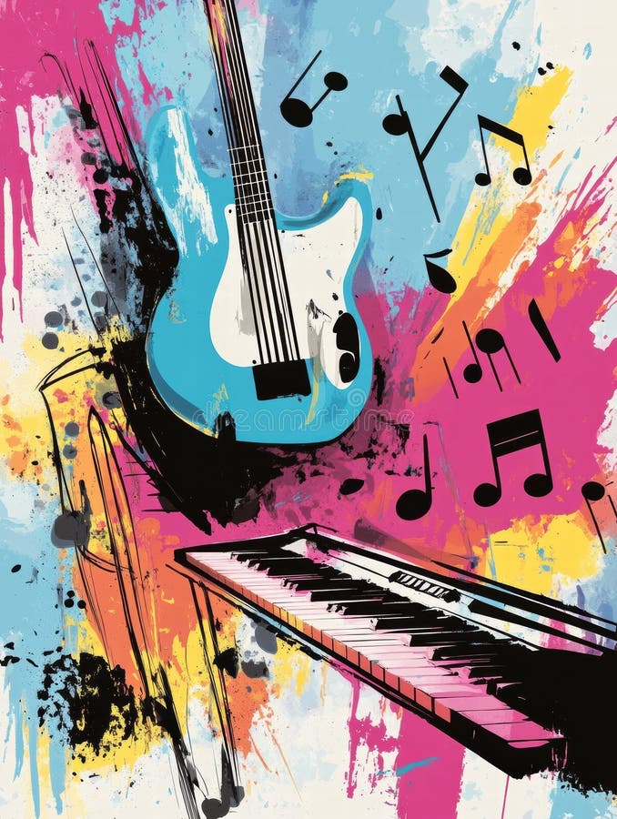 Musical Instruments Burst with Color and Creativity Captured in Dynamic ...