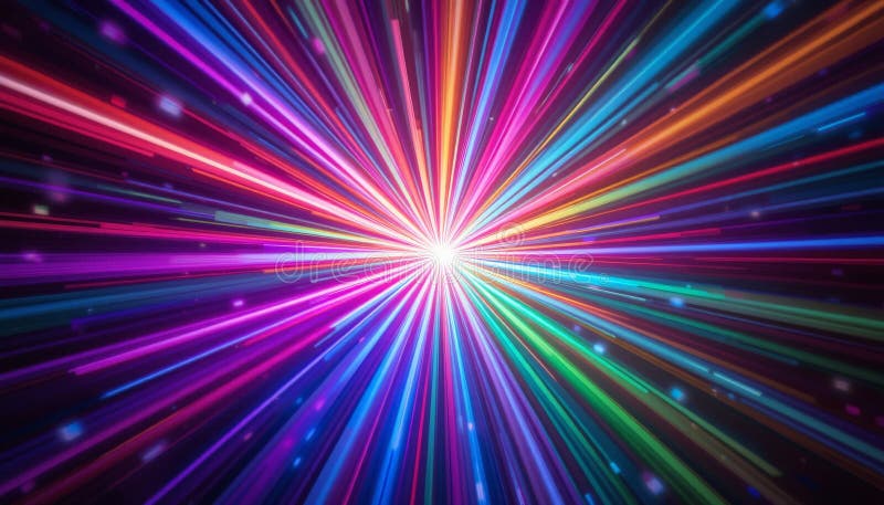 A Vivid Display of Colored Light Rays Radiating from a Central Point ...