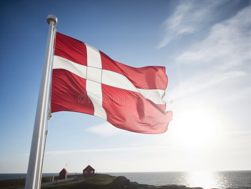 A Vivid Display of the Danish Dannebrog Stock Illustration ...