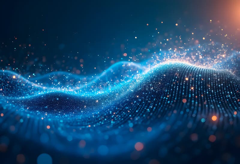 A Vivid Display of Digital Waves Illuminated by Sparkling Particles ...