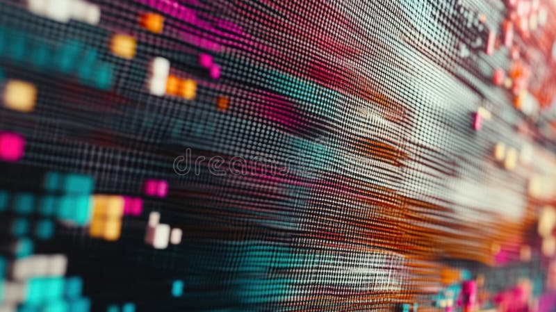 Distorted Computer Display with Anaglyph Glitch Effect Showcasing Pixel ...