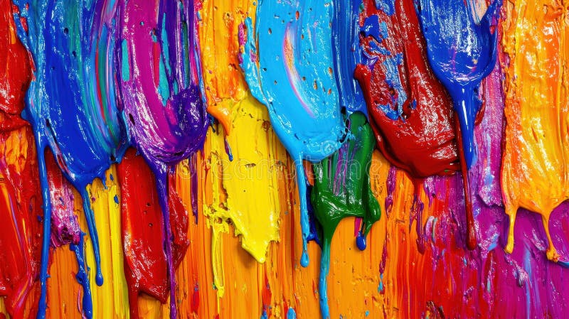 A Vivid Display of Dripping Paint Creates a Stunning Visual, with Rich ...