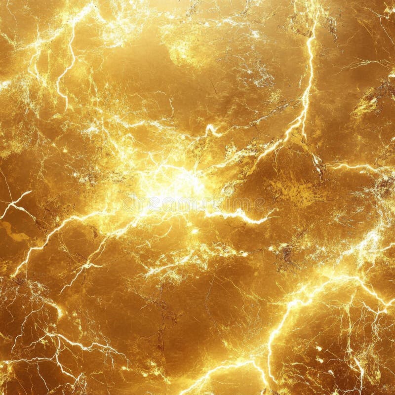 Electrifying Golden Lightning Texture with Bright Energetic Strikes and ...