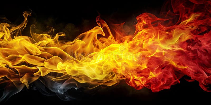 Vivid Display of Intense Yellow and Red Flames in Dynamic Motion AI ...