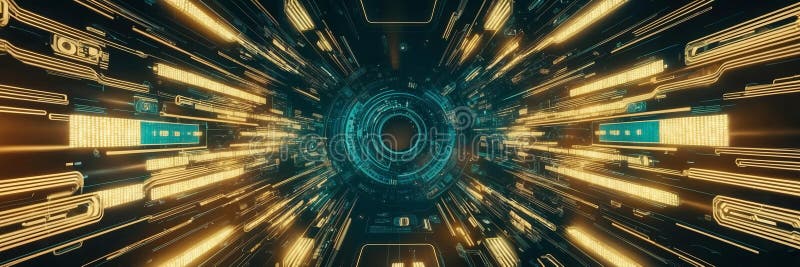 Vivid Display of Interconnected Lines and Lights Creating Technological ...