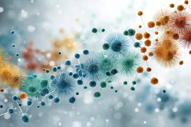 DNA Strand Intertwined with Bacterial Colonies Demonstrating the Impact ...