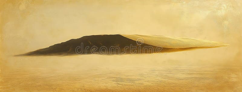 Dramatic Depiction of a Hovering Sand Dune in Heat Stock Illustration ...