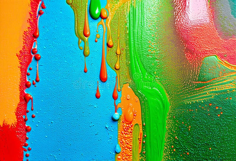 Vivid Dripping Paint Stripes in Bright Colors Stock Image - Image of ...