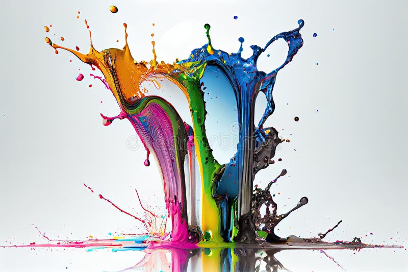 Vivid and Dynamic Paint Splashes in Bright Colors Form a Vibrant ...