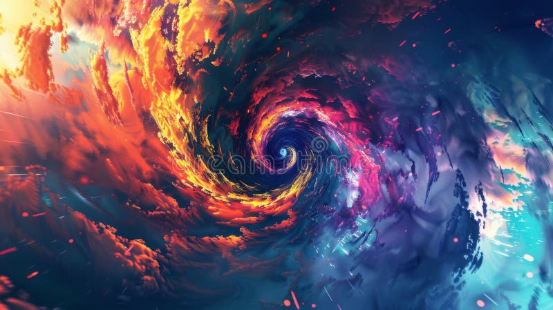Colorful Swirling Vortex in Space Stock Illustration - Illustration of ...
