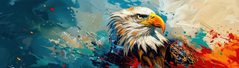 A Vivid Eagle in Vibrant Abstract Colors, Symbolizing Strength and ...