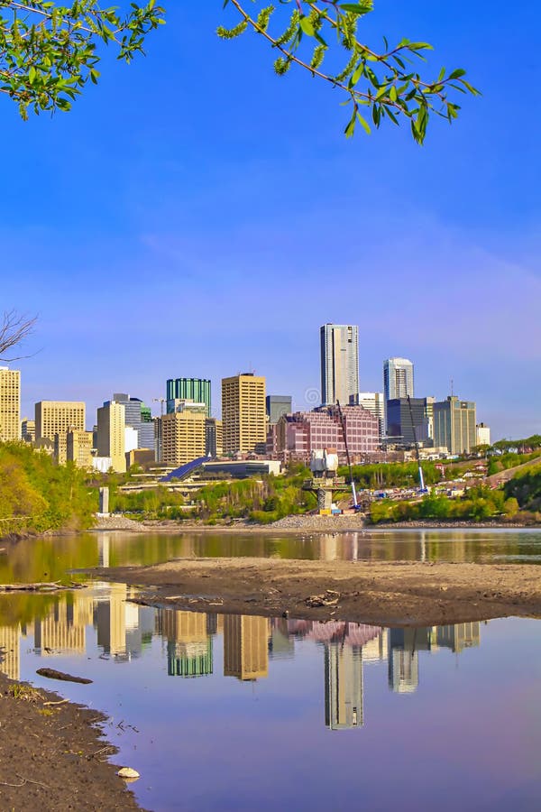Vivid Edmonton City Reflections Stock Photo - Image of summer, season ...