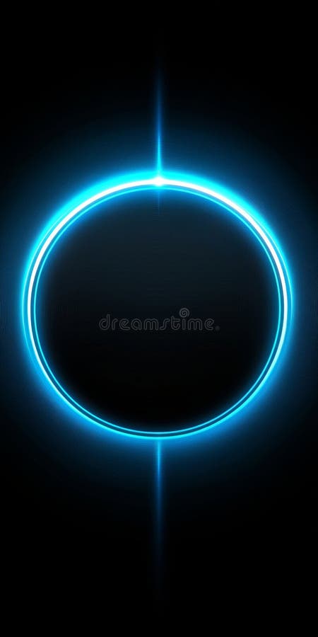 Vivid Electric Blue Circle of Glowing Neon Light Effect Isolated on a ...