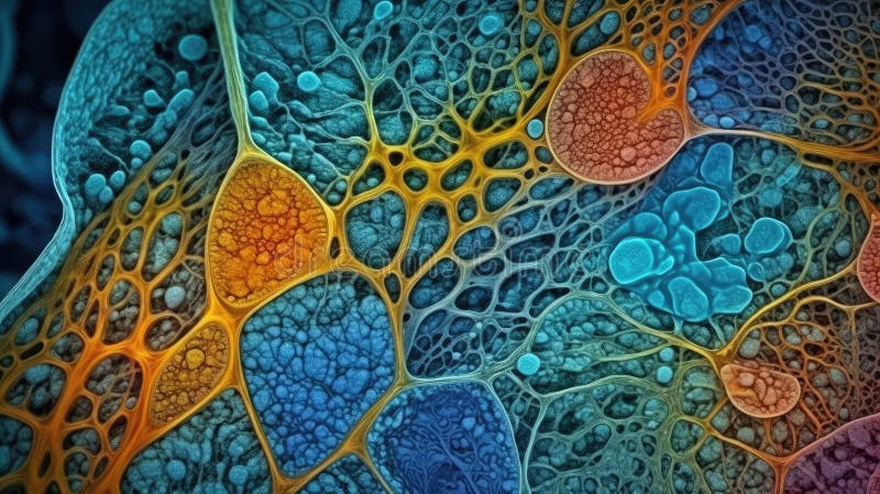 Vivid Endocrine System Cells Under Electron Microscope. Perfect for ...