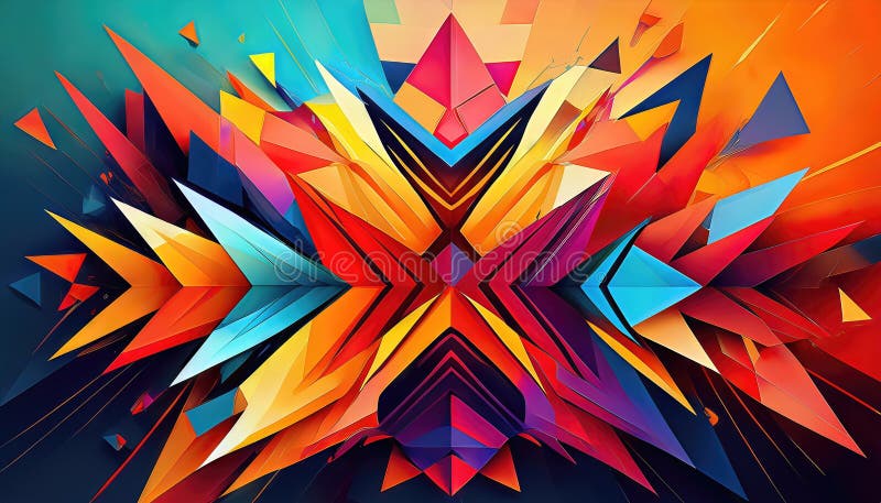 Vivid and Energetic Abstract Geometric Masterpiece Dazzling Sharp ...