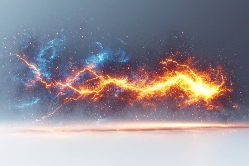 Vivid Energy Lightning Bolt with Electric Sparks and Glowing Effects in Motion Stock Photo ...
